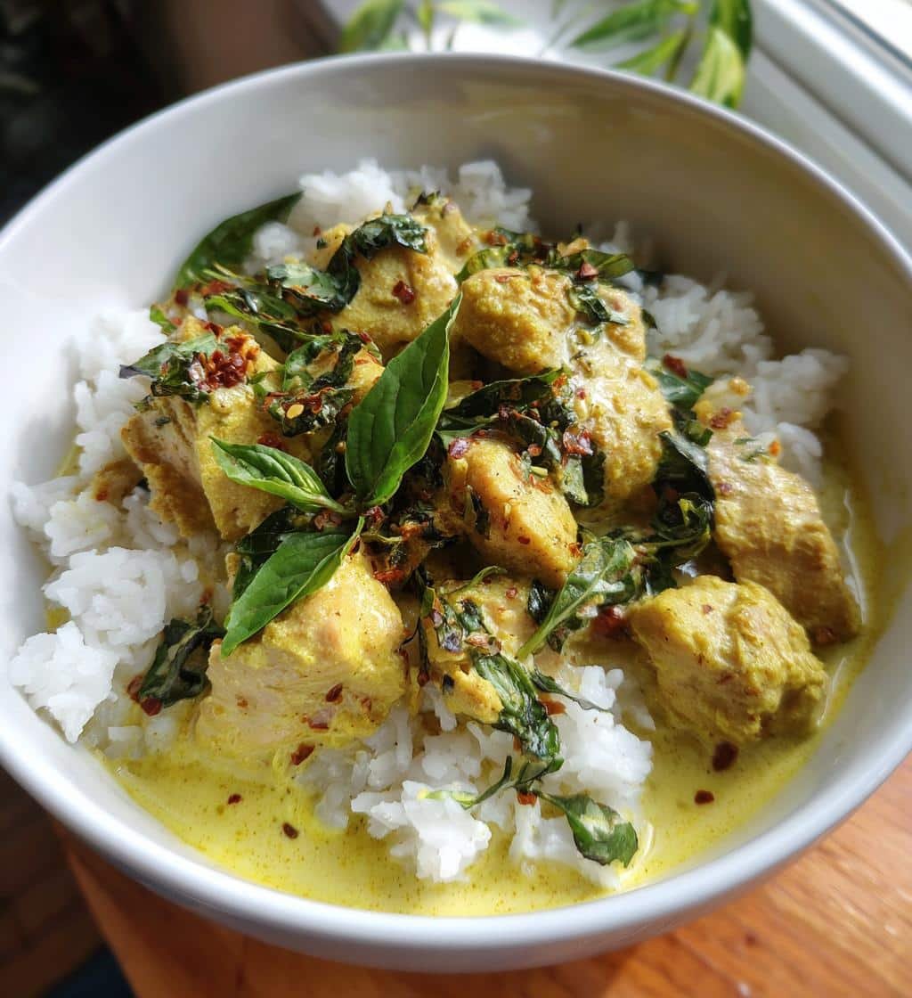 25-Minute Aromatic Spiced Coconut Basil Chicken Comfort Bowl Magic