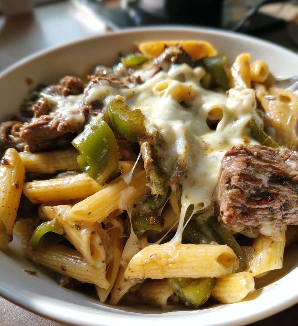 Irresistible Cheesy Philly Cheese Steak Pasta in 30 Minutes